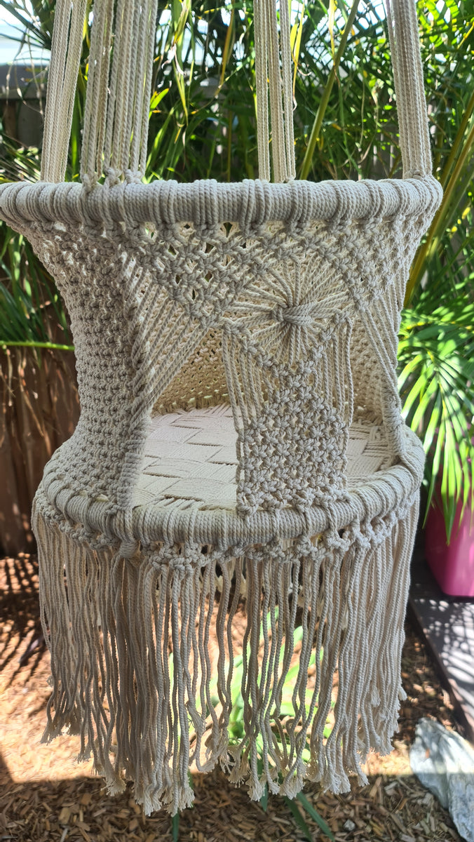 Children's Round Macrame Baby Swing Chairs – Boho Temple