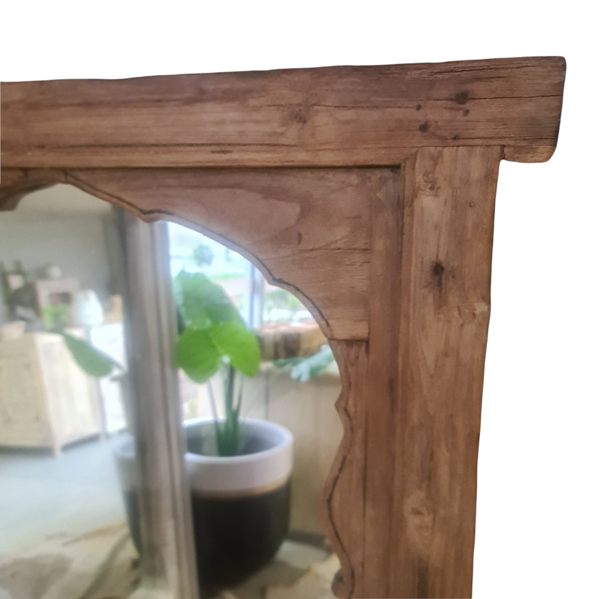 Vintage Indian Window Frame Mirror – Boho Temple